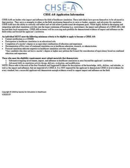 The Certified Healthcare Simulation Educator - Advanced | SSH